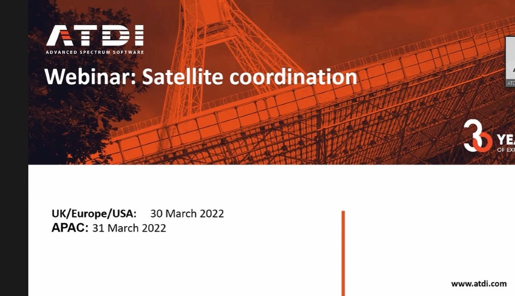 Webinar: Satellite Coordination - ATDI